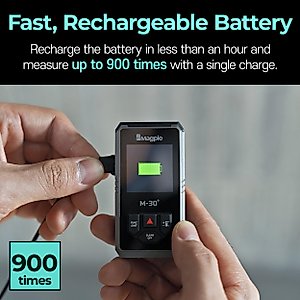 Compact Laser Measurement Tool, MAGPIE M-30+ 98ft/30m Small Laser Distance Meter, Rechargeable Laser Measure for Fast, Precise Results (‎Space Gray)