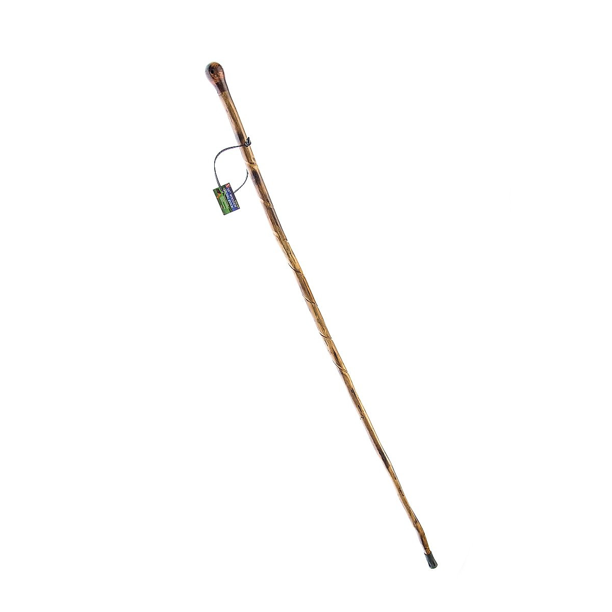 SE Natural Wood Walking Stick with Hand-Carved Spiral Design and Knob Top, 55" - WS622-56BH