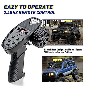 EAZYRC FMS Fcx18 1/18 Land Cruiser 80 Toyota RC Rock Crawler RTR 4x4 Off-Road Waterproof Hobby Grade RC Trucks All Terrains for Adults with 2.4Ghz Radio,Battery (Blue)
