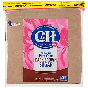 C&H® Dark Brown Sugar, 2 lb Zipper Bag C&H® Brown Sugar (Pack of 2)