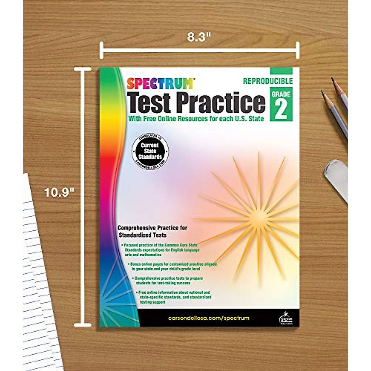 Spectrum Test Prep Grade 2 Workbook, Ages 7-8, Reading Comprehension, Language Arts & Math Workbook, Grammar, Vocabulary, Addition, Subtraction, Writing Practice Tests, 2nd Grade Test Prep Workbook
