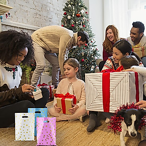 saizone 25pcs Party Favors Bags,Birthday Goodie Candy Bags,Goodie Bags for Kids Birthday Party,Loot Bags for Kids Birthday Party with Star Pattern,5 Colors