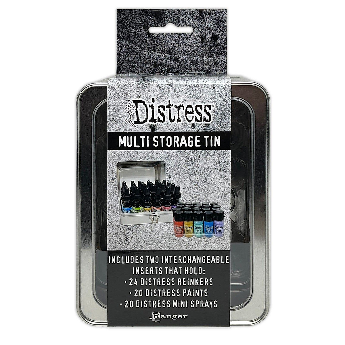 Bundle - Ranger Ink - Tim Holtz - Distress Multi Storage Tins Set of 2 - Paint reinker tda78616-2