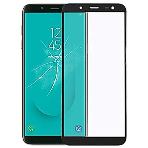 Outer Glass Front Glass Replacement for Galaxy J6, J600F / DS, J600G / DS (Black) (Colour: Black)