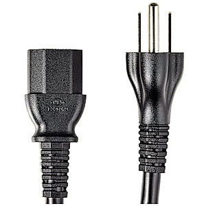 Amazon Basics Computer Monitor TV Replacement Power Cord, 5-Pack, 6', Black