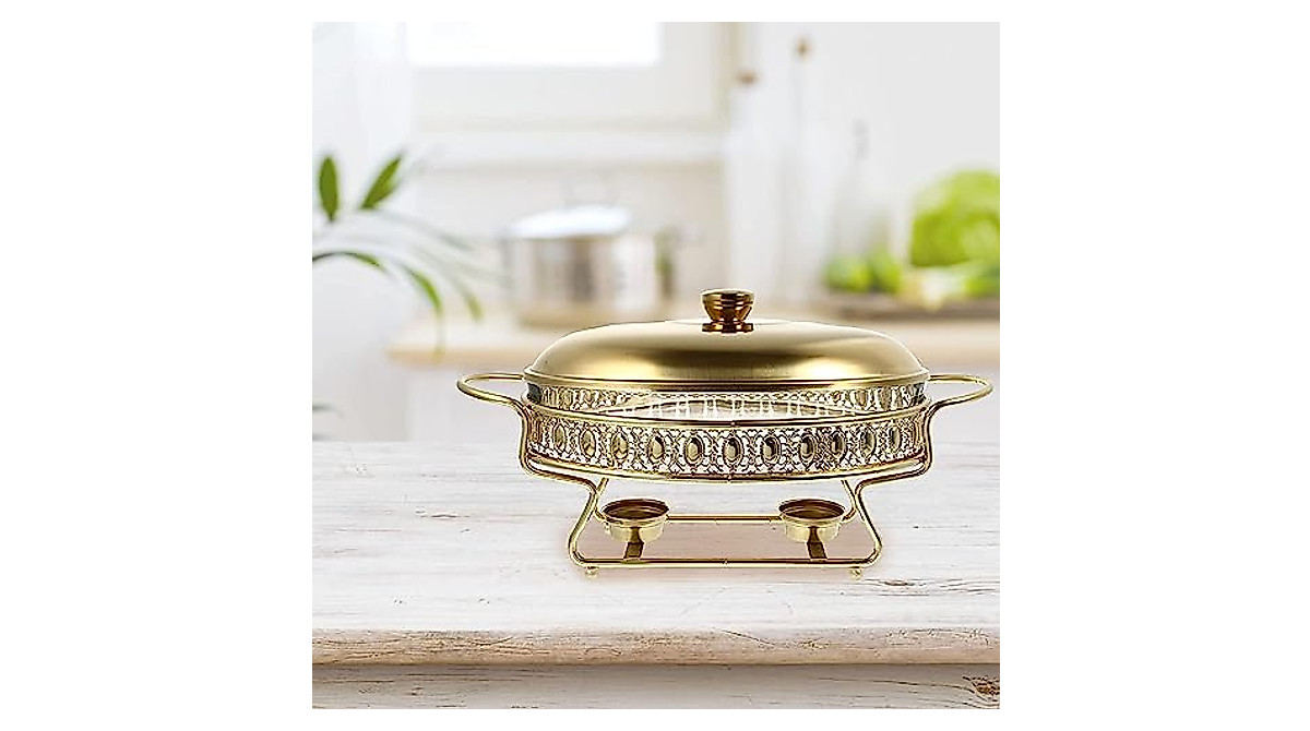 BESTonZON Gold Stainless Steel Buffet Chafing Dish - Keep Food Warm