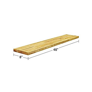 BenchPro Floating Shelf Wall Mounted Solid Butcherblock Shelf 8" Depth x 48" Length x 1" Thick