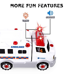 REMOKING Learning Take Apart Toy, Build Your Own Car Toy Ambulance Educational Playset with Tools and Power Drill, DIY Assembly Car Gifts for Kids with Realistic Sounds & Lights (3+ Ages)