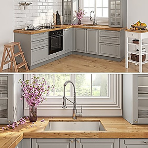 KRAUS 24-inch 18 Gauge Pax Laundry and Utility Sink Combo Set with Bolden 18-inch Kitchen Faucet and Soap Dispenser, Chrome KHU24L-1610-53CH