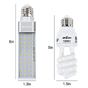 REPTIZOO Reptile Light Fixture Kit, Paludarium Terrarium Hood with 13W UVB Reptile Light Bulb Compact Fluorescent Lamp & Full Spectrum LED Light for Reptile Terrarium Tank