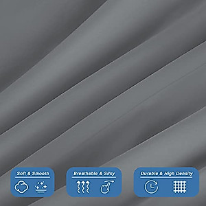 Bedecor Queen Fitted Sheet Only,21 inch Extra Deep Pocket Gray Bottom Bed Sheet, Soft Breathable,Stay in Place,for Pillow Top Mattress Thick Mattress