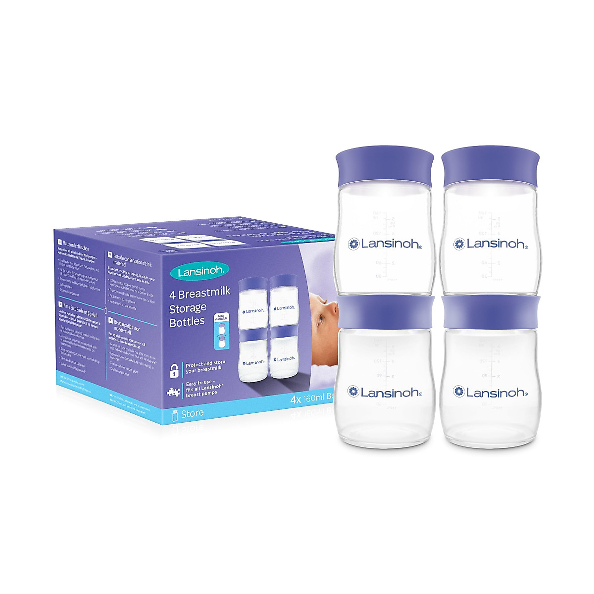 Lansinoh Breastmilk Storage Bottles (Pack of 4)