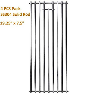 GRILLJOB 4 Pack Bull BBQ Grill Grate Replacement Parts for 16517 Bull BBQ Angus, Brahma, Lonstar Select, Outlaw Steer Premium, Lonestar Select, 7 Burner Premium - SS304 7.5" x 19.25"
