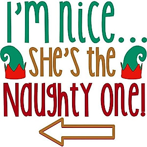 CafePress Im Nice She's Naughty Elf Hat Mug Ceramic Coffee Mug, Tea Cup 11 oz