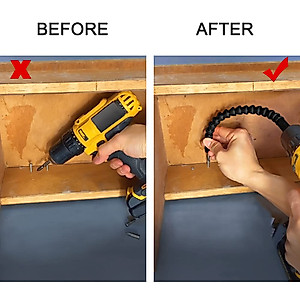 23pcs Flexible Drill Extension - 1/4" Magnetic Hex Soft Flexible Shaft Extension Bits - 9 Universal Nut Driver Drill Bit Set And 12 Screwdriver Bit Sets Included - Flex Bit Extension For Furniture