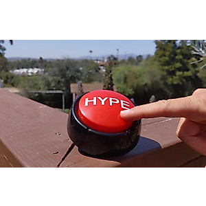 Hype Button | Hip Hop Air Horn Sound Effect Button (Batteries Included) Stocking Stuffer Back to School Classroom Teacher Office Desk Sales Marketing Gag Nut Funny Toy Class