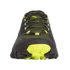 La Sportiva Mens Bushido II Trail Running Shoe, Olive/Neon, 10