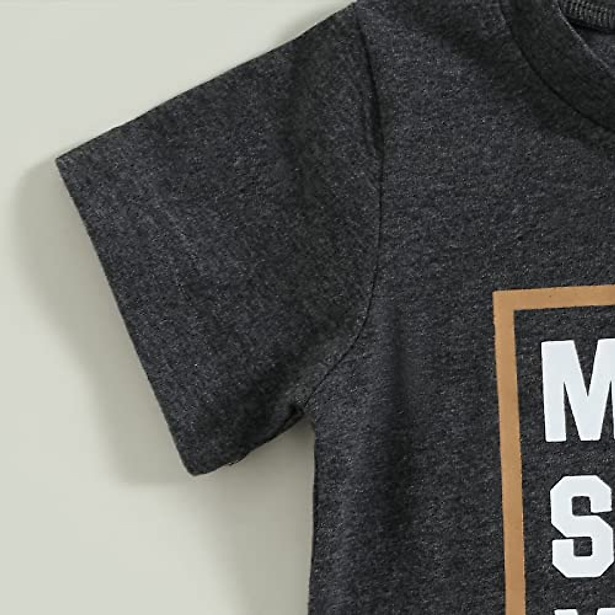 Adobabirl Easter Baby Boy Outfit Mr Steal Your Eggs Bunny Tshirt Solid Shorts Set Toddler Boy Easter Outfit Summer Clothes (D Easter Bunny Outfit Grey,3-4T)