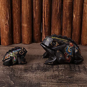 NIEFENG Craft Wooden Lucky Frog Croaking Musical Instrument Home Office Decor(4)