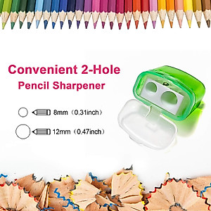 ForTomorrow Manual Pencil Sharpener Bulk - 24 Pack Small Colored Handheld Dual Hole Pencil Sharpeners with Lid for Kids, School Classroom
