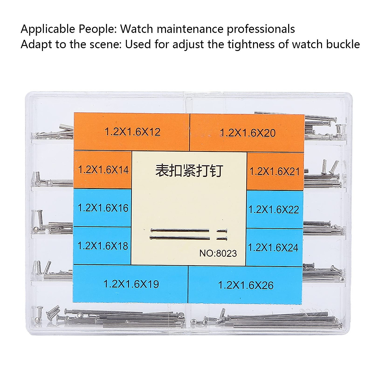 Watch Link Remover Kit, Pressure Bars Pins, Watch Rivet Ends Watch Bars Watch Band Clasp Bars Tube Friction Pin, Rivet Ends Repairing Accessory for Watch Repair and Watch Band Removal