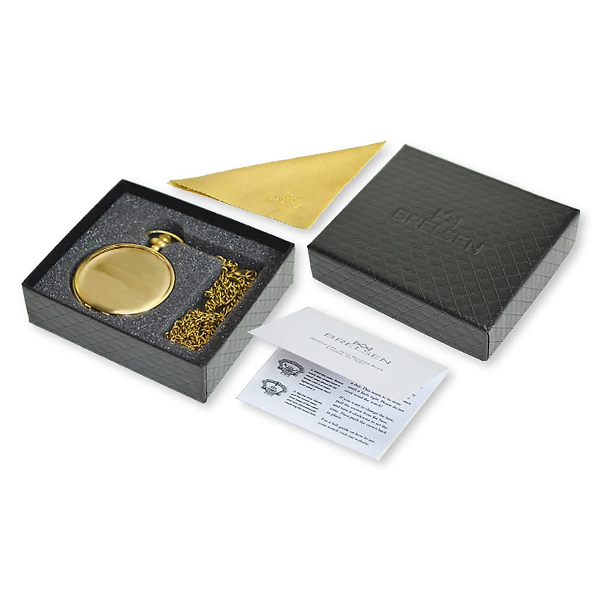 Brelsen Royal Gold Double Hunter Mechanical Pocket Watch