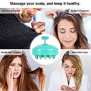 HEETA Hair Scalp Massager Shampoo Brush 2 Pack, Soft Silicone Bristles to Remove Dandruff, Waterproof Hair Scrubber for Both Wet Dry Hair, Suitable for Men & Women (Green & Pink)