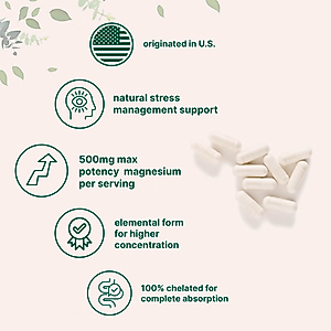 Micro Ingredients Magnesium Glycinate 500mg Per Serving, 240 Capsules | Potent Elemental Form, 100% Chelated, High Absorption | Healthy Muscle, Bones, & Mood Support Supplement | Non-GMO