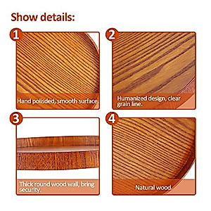 Fdit Wood Serving Plate Tray for Dessert Cake Coffee Red Tea Kitchen or Restaurant Using (33cm / 12.99 inch)