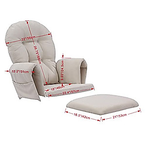 Rejoice Home Atoll Glider Rocking Chair Replacement Cushion Set - Beige One Size