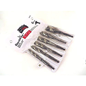 Wood Owl 6 Piece Set OverDrive Fast Boring Ultra Smooth Auger Brad Point Boring Bits Containing the Following Sizes 1/2”, 5/8”, 3/4”, 7/8”, 1” and 1 1/4” 00706
