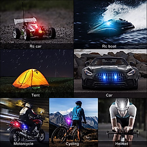 FICOLPO 4 Pcs LED Drone Strobe Light, Anti-Collision Warning Night Light for Motorcycle, Mavic Mini Drone, DJI Mini 3 pro, DJI Air 2S, Mini 2, Mavic Air 2-7 Colors Lights & USB Recharge