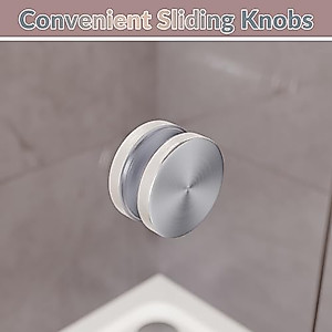 ELEGANT Shower Door 58.5-60" W x 72" H, Semi-Frameless Bypass Sliding Shower Doors, 1/4" Clear Glass, Brushed Nickel Finish