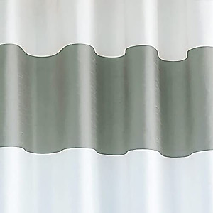 Merryfeel Faux Silk Window Curtain Panels, Grommet Striped Drapes for Bedroom/Living Room, Light Filtering Curtains, 2 Panels, 54 Inch Wide x 84 Inch Long - Light Grey Stripe