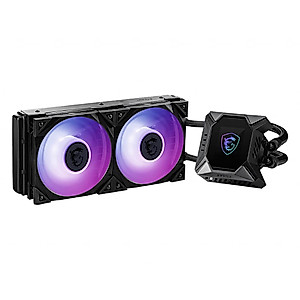 MSI MPG CORELIQUID K240 V2 AIO CPU Liquid Cooler - LCD Pump with 60mm Fan, 2 x 120mm ARGB Fans, Evaporation-Proof Tubing, GI Cooling & Mystic Light Software Support - AMD & Intel Socket Compatible