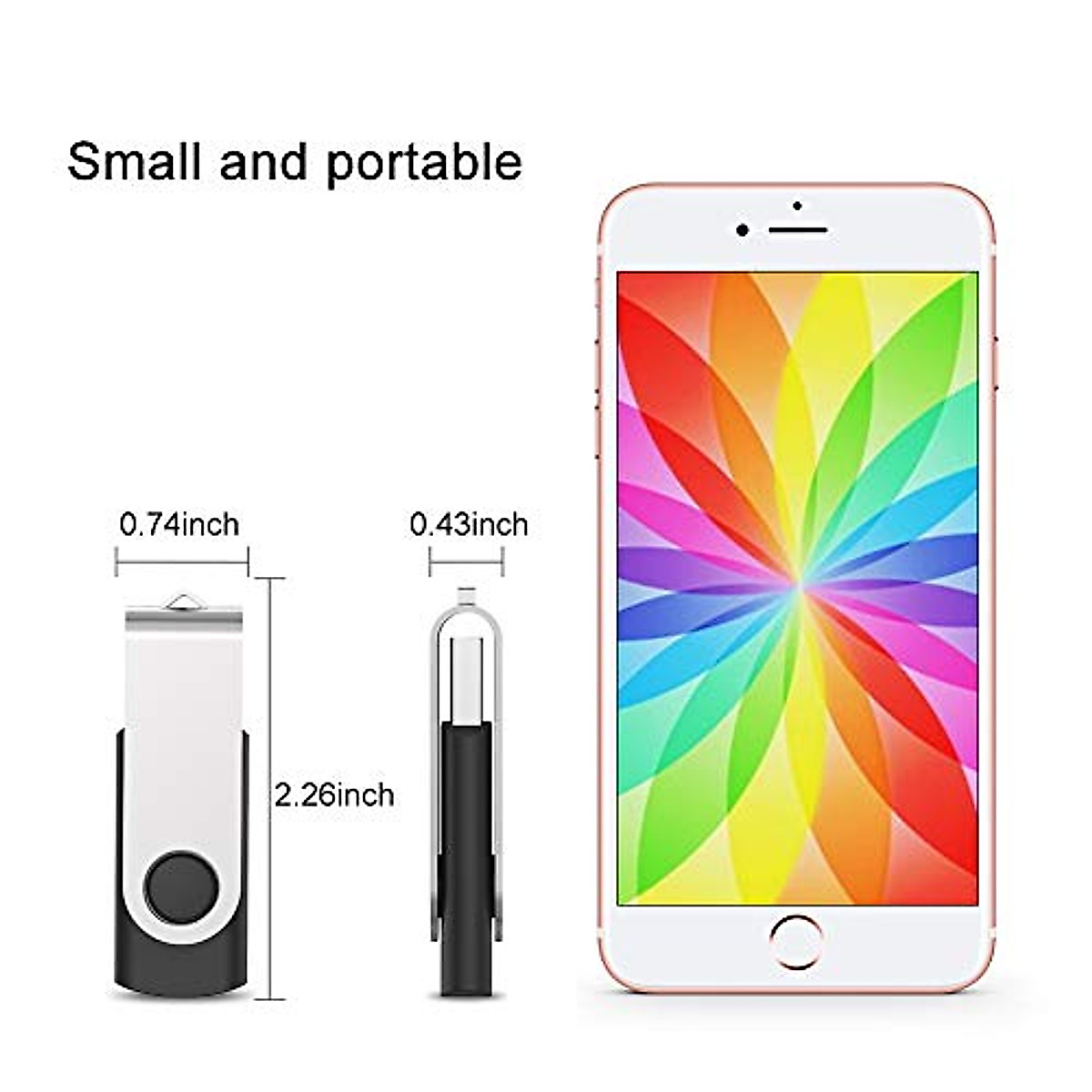 50 Pack 8G USB Flash Drives, MONGERY USB 2.0 Memory Stick Swivel Thumb Drives Jump Drive for PC Laptop Computer(8G, 50Pack)