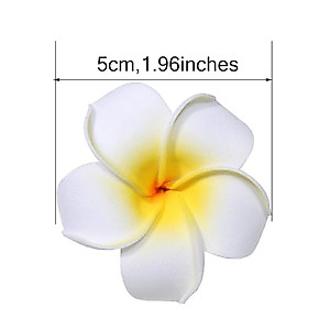 Calcifer® 30pcs 1.97''Hawaii Hawaiian Plumeria Flower Clips Bridal Wedding Party Beach Hair Clips