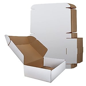 RLAVBL 12x9x3 Inches Shipping Boxes Set of 20, White Corrugated Cardboard Box, Mailer Boxes for Packing Small Business