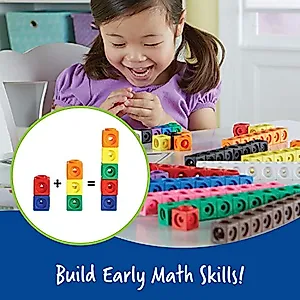Learning Resources MathLink Cubes - Set of 100 Cubes, Ages 5+, Kindergarten STEM Activities, Math Manipulatives and Counters, Easter Basket Stuffers