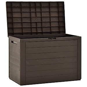 Tidyard Deck Box, 50.2 Gallon Indoor Outdoor Lockable Storage Container, Backyard Storage Box Brown for Garden Tools, Pool Supplies, Patio Cushions, Pillows, Blankets