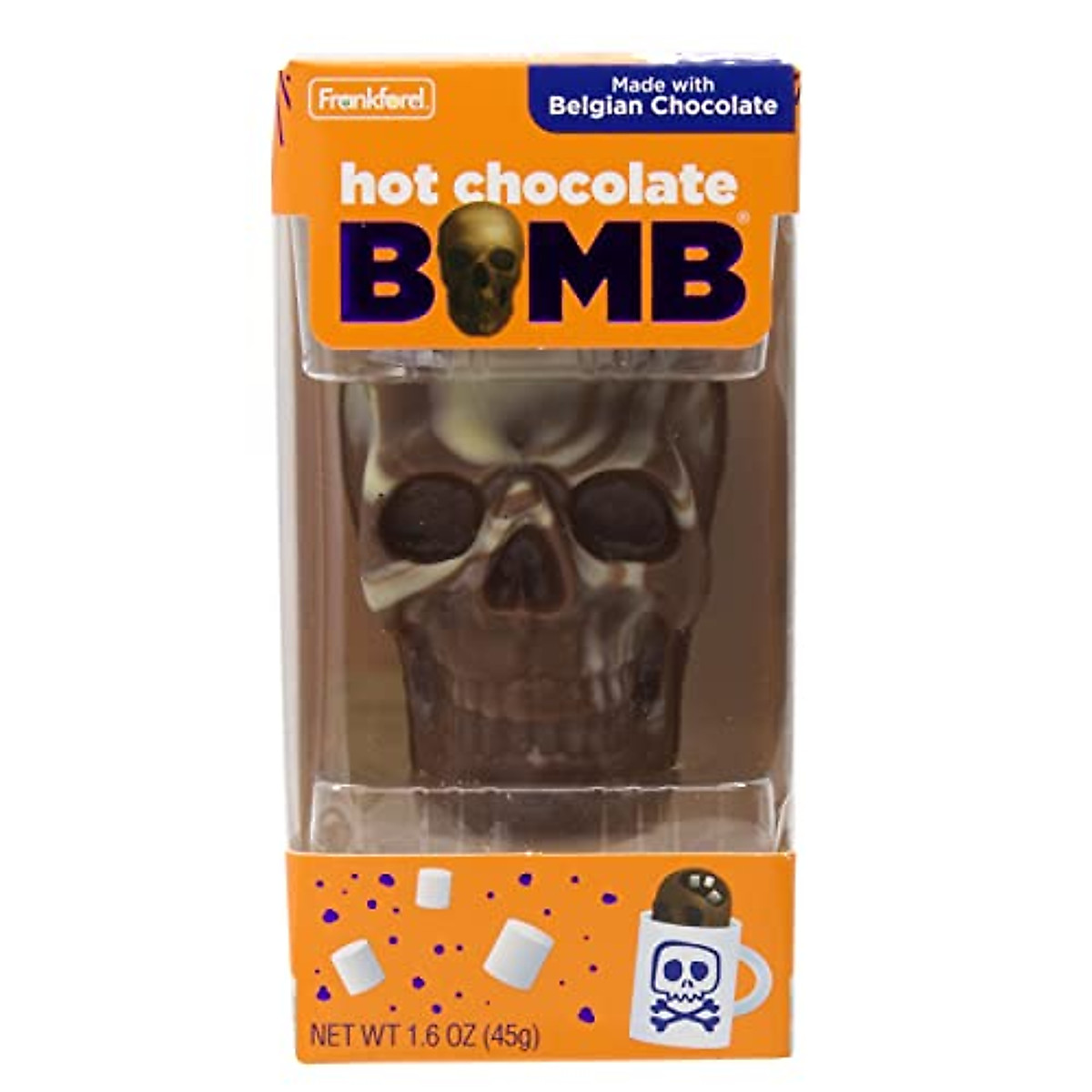 Skull Hot Chocolate BOMB(R) 6 Pack, Halloween Hot Cocoa Melting Ball by Frankford Candy