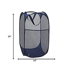 Laundry Pop-up Hamper Dirty Clothes Basket With Carry Handles Durable Fabric Collapsible Design for Clothes 2 Pack
