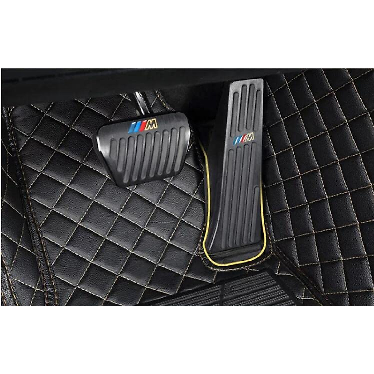 LIODOR Custom All-Weather Protection Leather Car Floor Mats for Cars Sedan SUV Sports Car Waterproof Floor Mat (3D Black red)