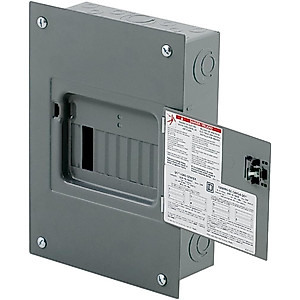 Square D - QO816L100DF QO 100-Amp 8-Spaces 16-Circuit Indoor Flush Mount Main Lugs Load Center with Cover and Door