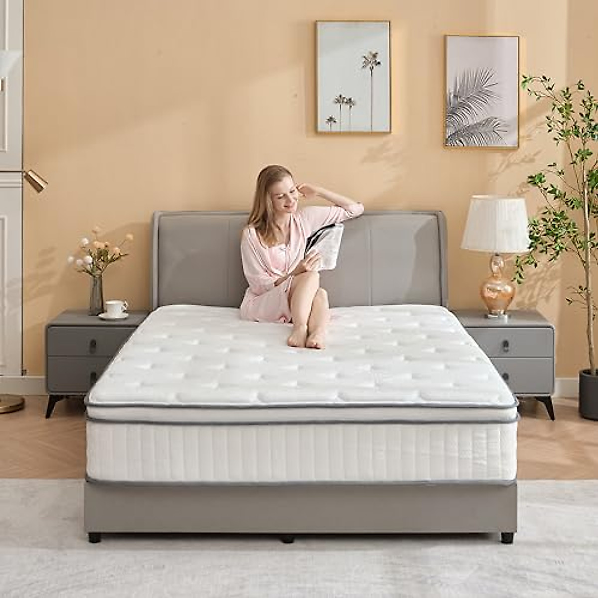 wOod-it Full Mattress, 10 Inch Full Mattress with Foam and Spring Hybrid Mattress, Medium Firmness, Durable Support, Certified Safe Foams & Fabric