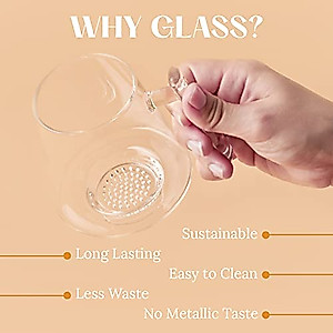 Pure Over Glass Pour Over Coffee Maker Kit | 6 Piece Set w/Mug | Built-In Paperless Reusable Glass Filter | Easy to Clean | Made of Borosilicate Glass | Heat Resistant