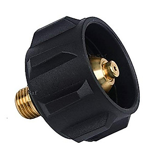 GasSaf QCC1 Propane Adapter Gas Regulator Valve Fitting with Nut and 1/4 Inch Male Pipe Thread - Solid Brass
