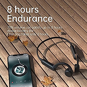 GenXenon X18 Bone Conduction Headphones with Mic, Open Ear Wireless Bluetooth Headphones, 8GB Storage Mp3 Player Workout Headset with Voice Assistant, IPX8 Waterproof Earphones for Swimming, Cycling.