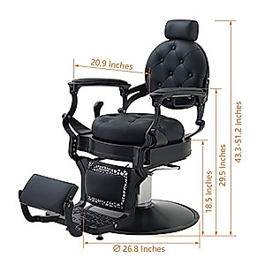 Nazalus Barber Chair Hair Salon Chair,Heavy Duty 700 LBS, for Hair Stylist Barber Beauty Tattoo Massage (Barber Chair)