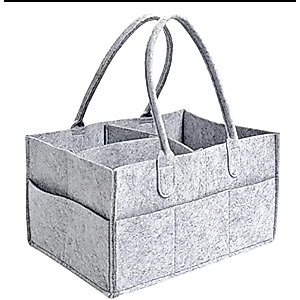 Everyday Baby Diaper Caddy organizer -Thick Heavy Duty Portable Nursery Storage Bin and Car Caddy Organizer - Felt Baby Diaper Bag for Storage with Handle –New Born Essentials Baby Gifts